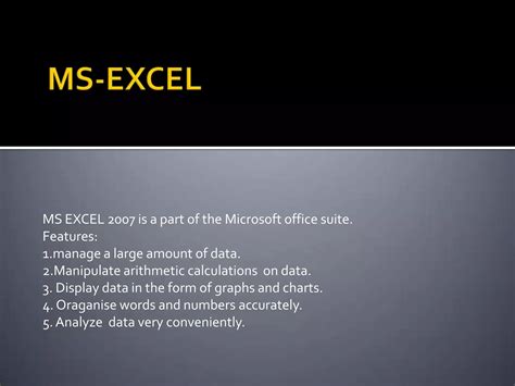 Ms Excel Ppt PPTX