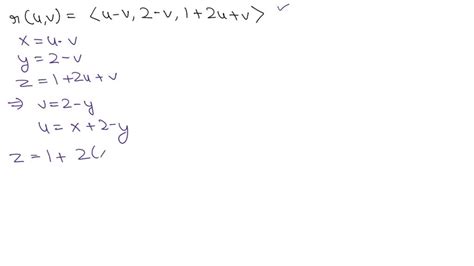 SOLVED Question Pts Identify The Surface With The Vector Function R U V U V