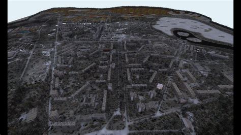 STALKER ЖИВАЯ ЗОНА летаем над картой припять | демонстрация локации с ...