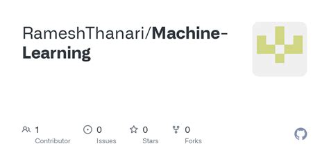 GitHub RameshThanari Machine Learning