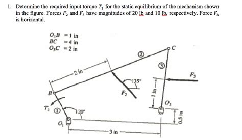 Solved 1 Determine The Required Input Torque T1 For The