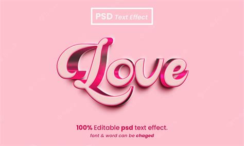 Premium Psd Love Premium 3d Editable Psd Text Effect