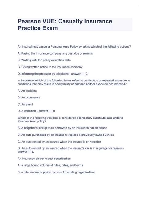 pearson vue comprehensive exam part 1 questions with correct answers