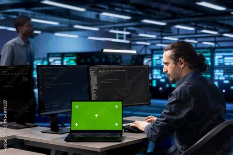 Admin In Data Center Using System Monitoring Software On Isolated