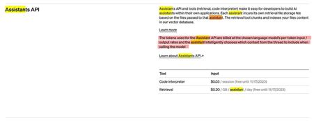 assistants api pricing details per message page 2 api openai