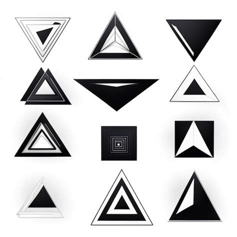 Black And White Triangle Icons Premium Ai Generated Image