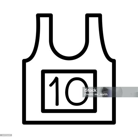 러닝 저지 아이콘 얇은 선 스타일 벡터 일러스트 레이 션 그래픽 디자인 검은색에 대한 스톡 벡터 아트 및 기타 이미지 검은색 고립 색상 달리기 Istock