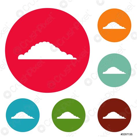 Cloudy Icons Circle Set Vector Stock Vector 3297135 Crushpixel