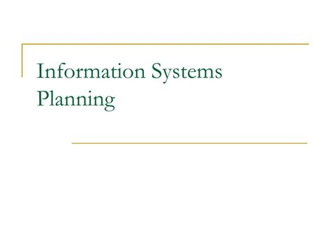 PPT Information Systems Planning PowerPoint Presentation Free Download ID