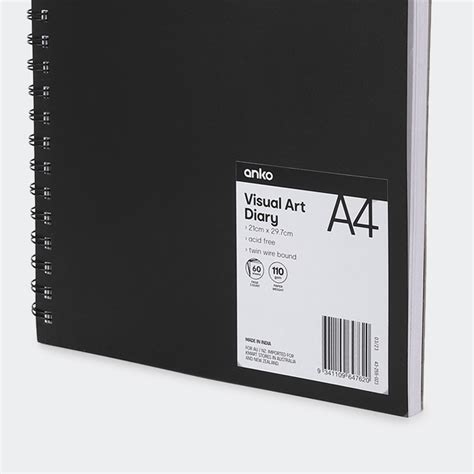 A4 Visual Art Diary Black Kmart