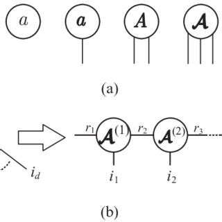 A Tensor Network Diagrams Of A Scalar A Vector A Matrix And A Way Download Scientific
