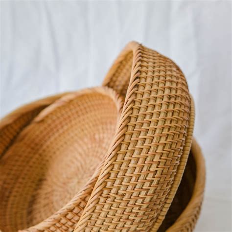 Product Round Rattan Storage Set Of 3