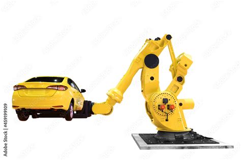 Super Heavy Payload Robot Completed Car Handling Isolated On White