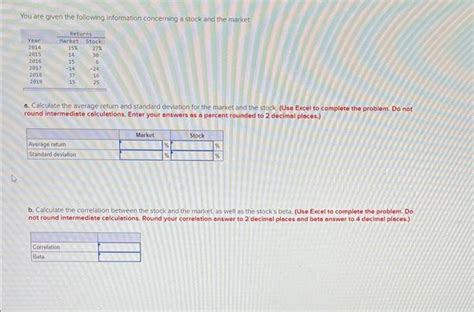 Solved You Are Glven The Following Information Concerning A