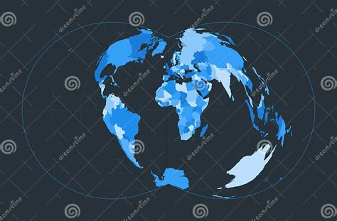 World Map Rectangular War Office Polyconic Stock Vector Illustration Of Longitude Landmark
