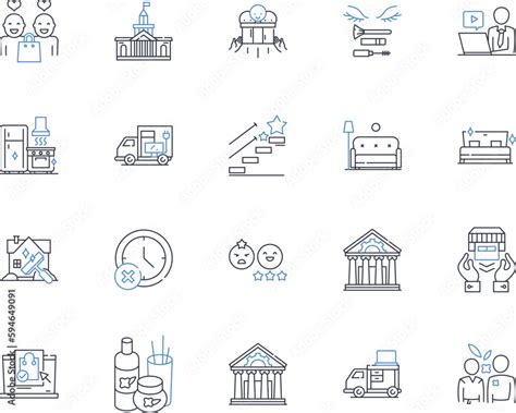 Digital Education Line Icons Collection E Learning Distance Learning Online Education