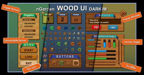 Ngarden Wood Ui Pack 2d Gui Unity Asset Store