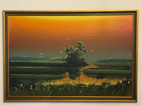 Willie Daniels Signed Al Black Amazing Sunset Glow Fire Sky Fl Highwaymen Art