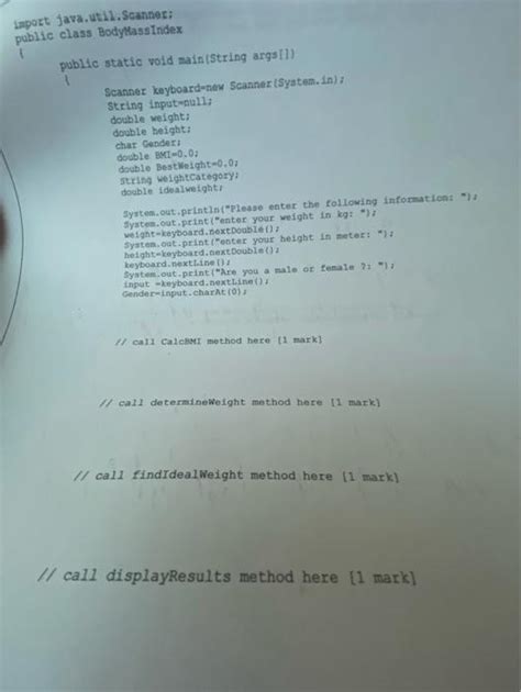 Solved Write A Program That Computes A Persons Body Mass