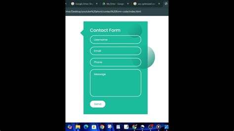 create a responsive contact form using html css and javascript contact