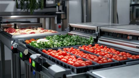 Automated Food Sorting System For Smart Processing Of Vegetables Stock Illustration