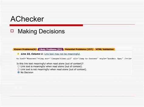w4a achecker presentation ppt
