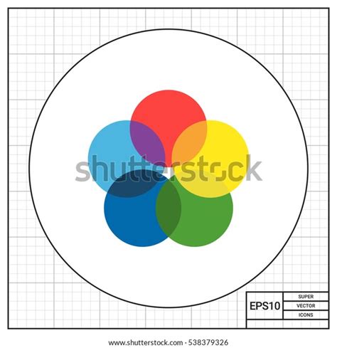 Colorful Overlapping Circles Stock Vector Royalty Free 538379326
