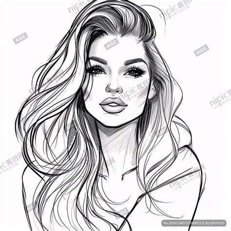 Ai创作图时尚人物插画线稿 时尚黑白插画 素描美女头像 唯美性感美女速写 头像线稿 线描美女 欧美手绘美女 线稿头像 线稿美女 女生头像黑白稿 美女线稿 人物头像美女插画 黑白人物插画 时尚