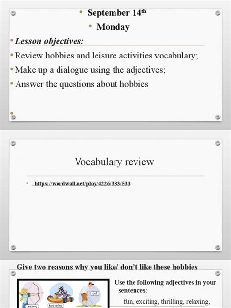 Lesson 7 8 Hobbies Pdf Hobbies