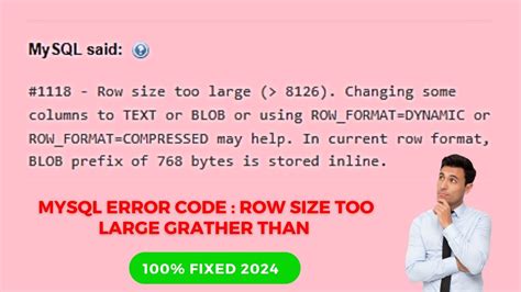 Xử Lý Lỗi 1118 Row Size Too Large Của Mysqlmariadb Vinascript