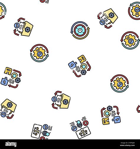 Business Process Efficiency Seamless Pattern Vector Stock Vector Image