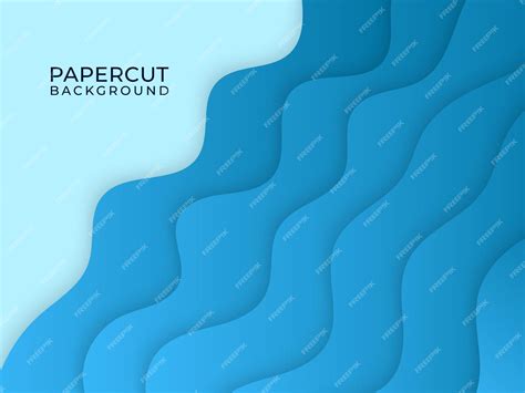 Premium Vector Abstract Blue Gradient Papercut Background