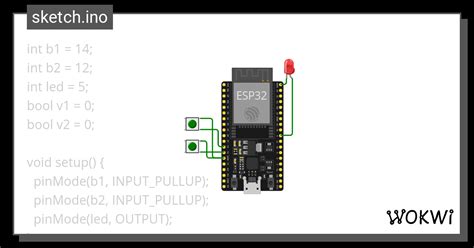 SEMB2 Botões c lógica E e Pullup Wokwi ESP32 STM32 Arduino Simulator