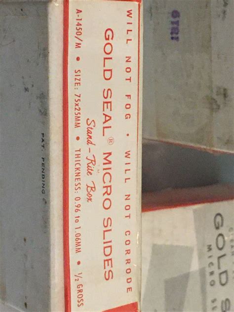 3 Boxes New Gold Seal Microscope Slides Rite On A 1450 M 1 2gr Ea Bo Midwest Microscope Boneyard