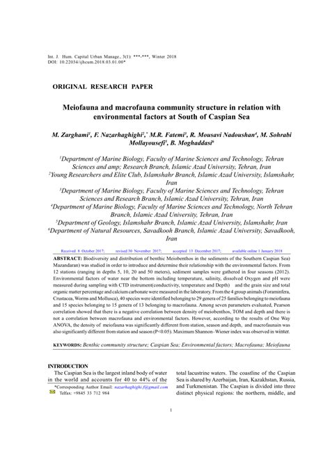Pdf Meiofauna And Macrofauna Community Structure In Relation With