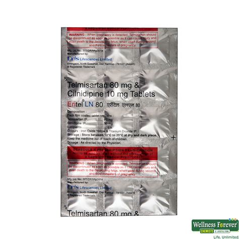 Buy Eritel LN 80mg 15 Tablets Online At Best Prices Wellness Forever