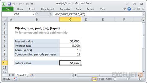 What Is Fv In Excel
