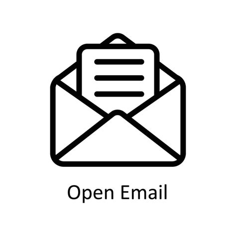 Open Email Vector Outline Icons Simple Stock Illustration Stock