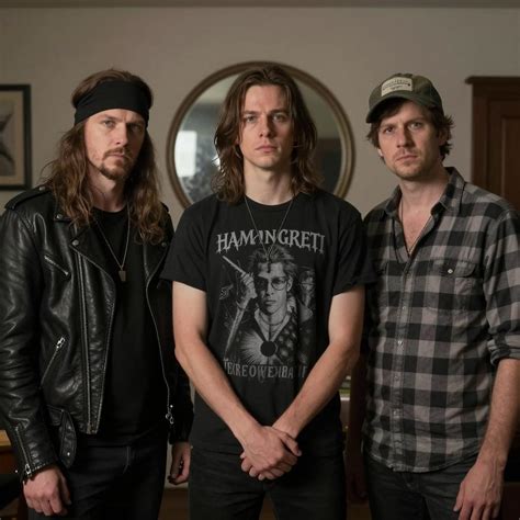 Photograph Of Three Punk Rockers With Spiky Hair And Leather Outfits