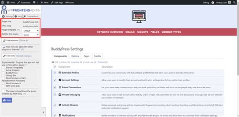 Wordpress How To Manage Buddypress Settings On The Frontend