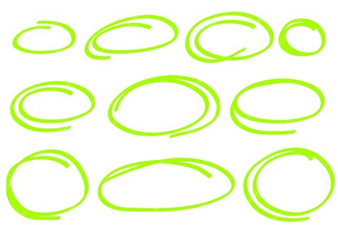 Premium Vector Marker Highlight Oval Frame Set Doodle Highlight Lines Hand Drawn Sketch Circle