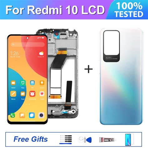 Screen For Redmi 10 Redmi10 21061119ag Lcd Display Tocuh Panel Digitizer Assembly Battery Cover