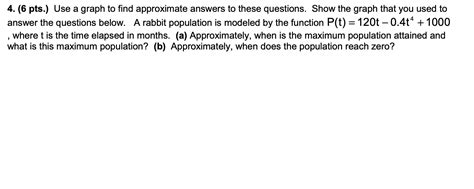 solved 4 6 pts use a graph to find approximate answers