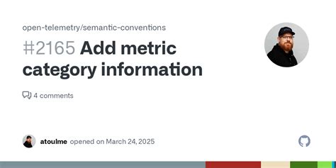 Add Metric Category Information · Issue 2165 · Open Telemetrysemantic Conventions · Github