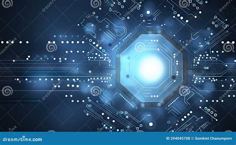 Abstract Technology Background With Circuit Board Light Streaks Toned