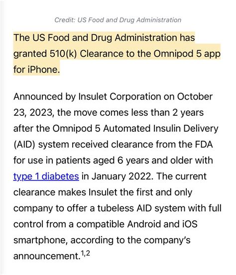 عبدالرحمن الشعيل On Linkedin The Fda Has Granted 510 K Clearance To The Omnipod 5 App For Iphone…