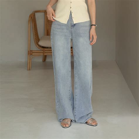 커먼유니크 스탠다드롱 기장옵션 히몬 워싱 와이드 데님 팬츠 봄간절기청바지기본베이직캐주얼캠퍼스룩연청흑청