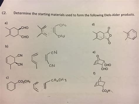 solved determine the starting materials used to form the