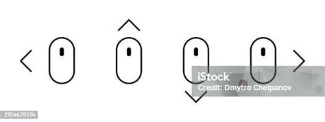 Scroll Mouse Direction Icon Set Scrolling Down Up Left And Right Arrow