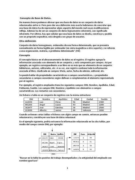 1 Concepto De Base De Datos Pdf Bases De Datos Conjunto Matemáticas